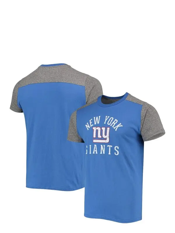 MAJESTIC THREADS Gray New York Giants Field Goal Slub T-shirt - Royal