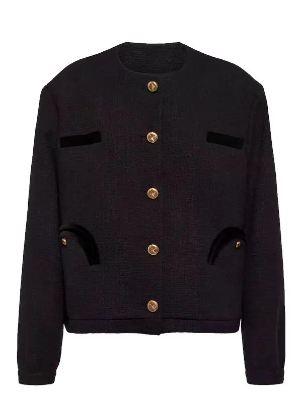 BLAZÉ MILANO Gliss Cotton-blend Bouclé Jacket - Black