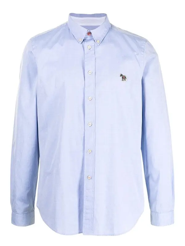 Paul Smith Zebra Patch Cotton Shirt - Blue