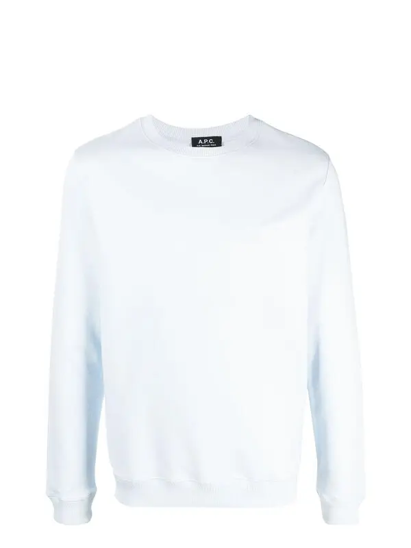A.p.c. Logo-print Cotton Sweatshirt - Blue