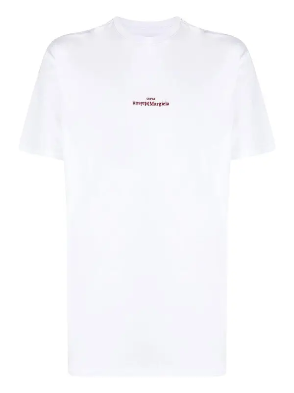 MAISON MARGIELA Logo-embroidered T-shirt - White
