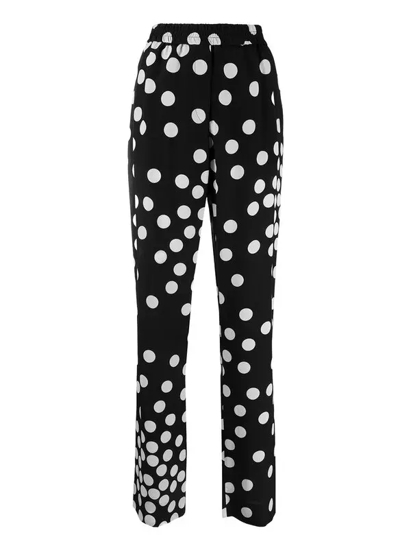 Valentino Garavani Polka-dot Straight-leg Trousers - Black