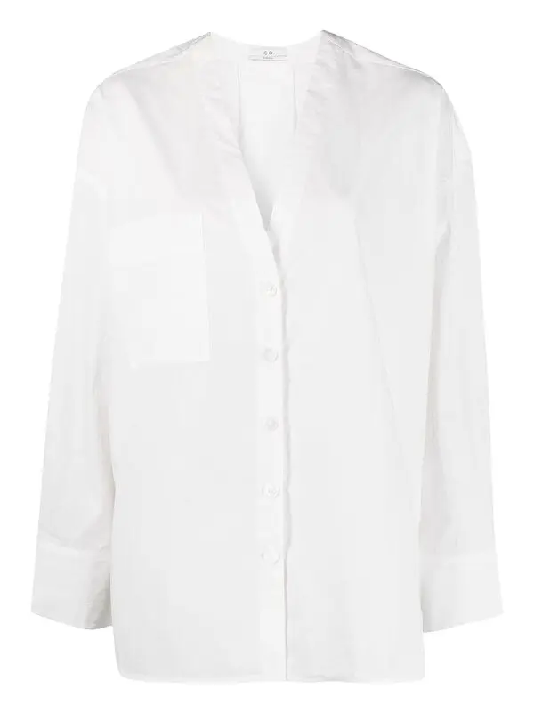 Co V-neck Button-down Shirt - White