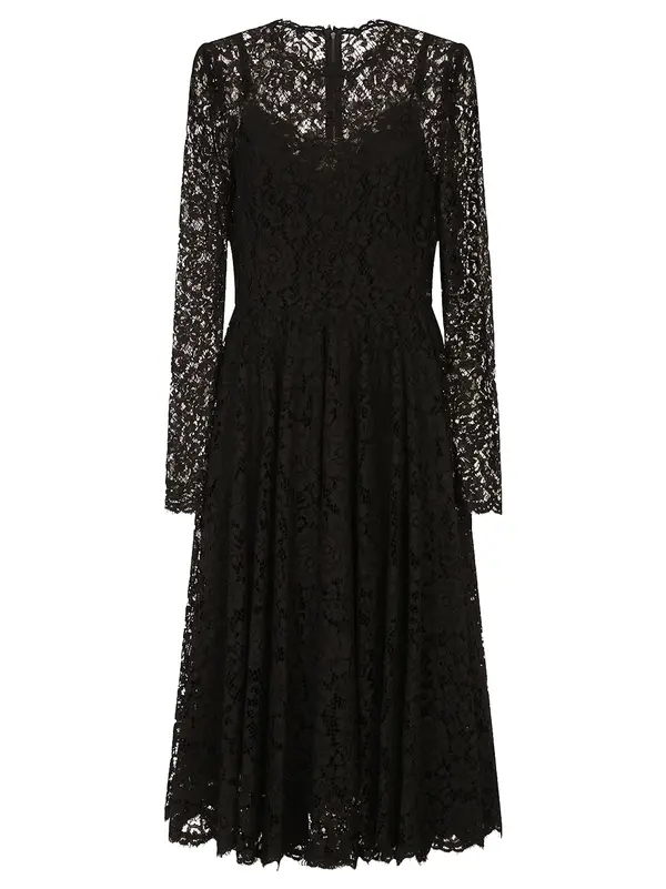 Dolce & Gabbana Lace Long-sleeved Dress - Black
