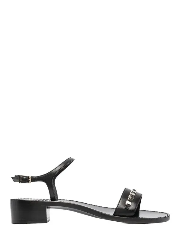 FERRAGAMO Tiny Vara Bow Appliqué Trim Sandals - Black