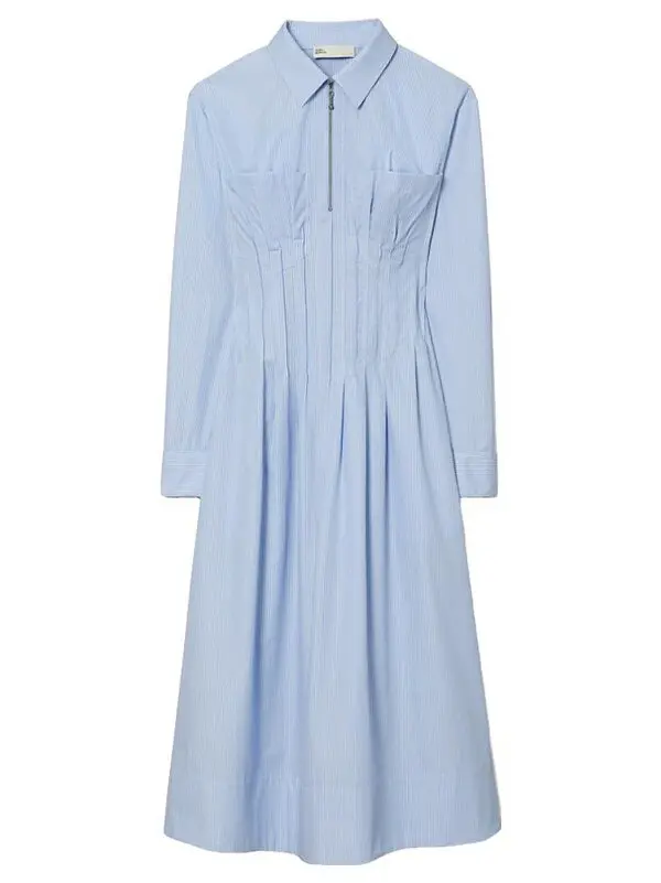 Tory Burch Striped Shirtdress - Blue Stripe