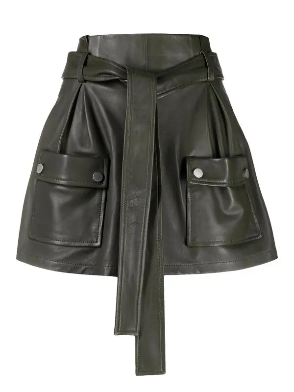 Red Valentino Tie-waist Flap-pocket Skort - Green
