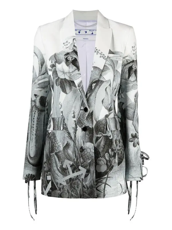 Off-White Botanical Single-breasted Blazer - White