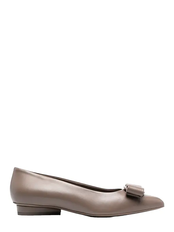 FERRAGAMO Viva Pointed-toe Flats - Neutrals