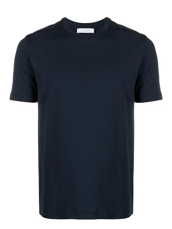 CRUCIANI Crew-neck Fitted T-shirt - Blue