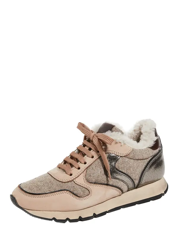 VOILE BLANCHE Julia Shearling Trainers - Beige/black