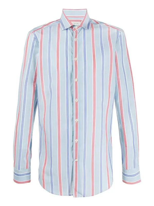 Etro Striped Long-sleeved Shirt - Green