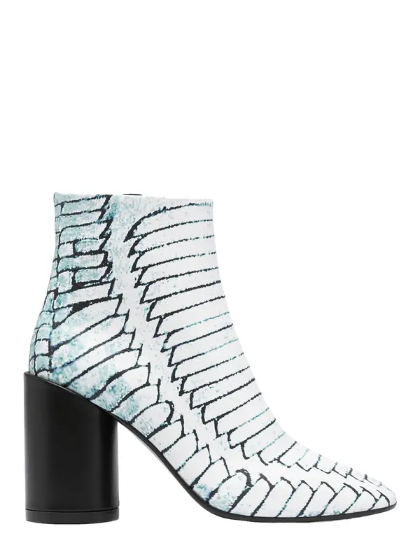 MAISON MARGIELA 90mm Printed Ankle Boots - Blue