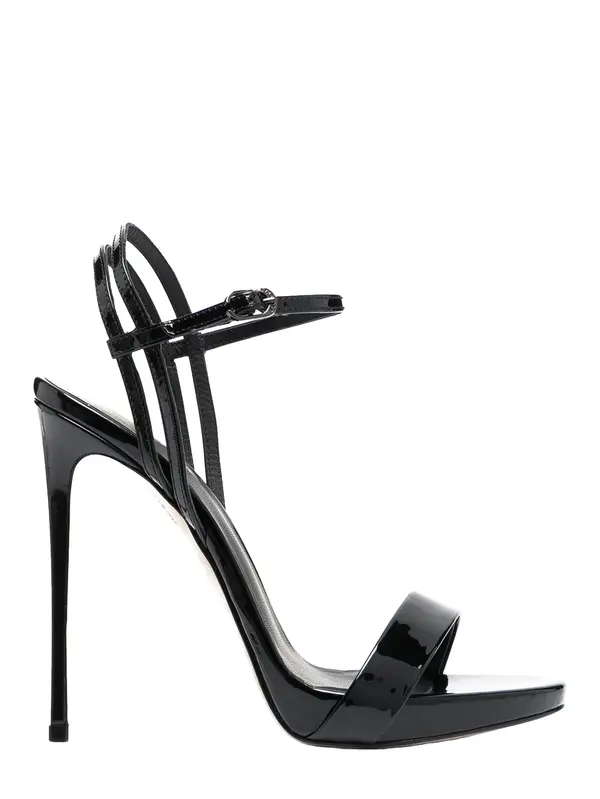 LE SILLA Gwen Patent-leather Stiletto Sandals - Black