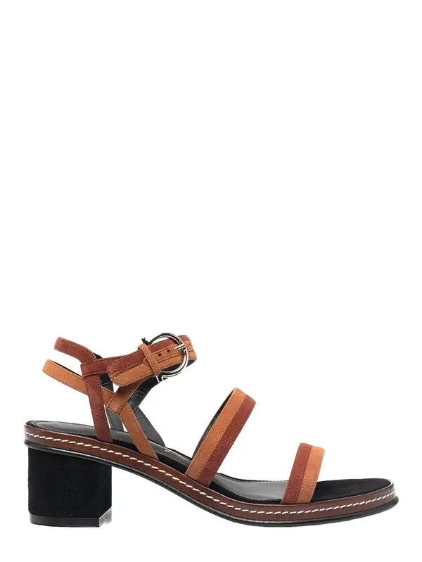 FERRAGAMO Two-tone Leather Sandals - Brown
