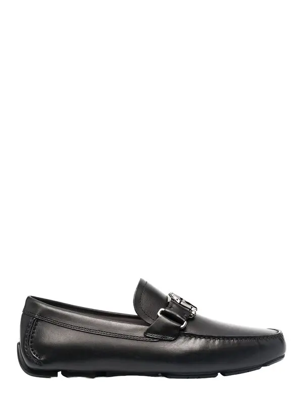 FERRAGAMO Logo-plaque Loafers - Black