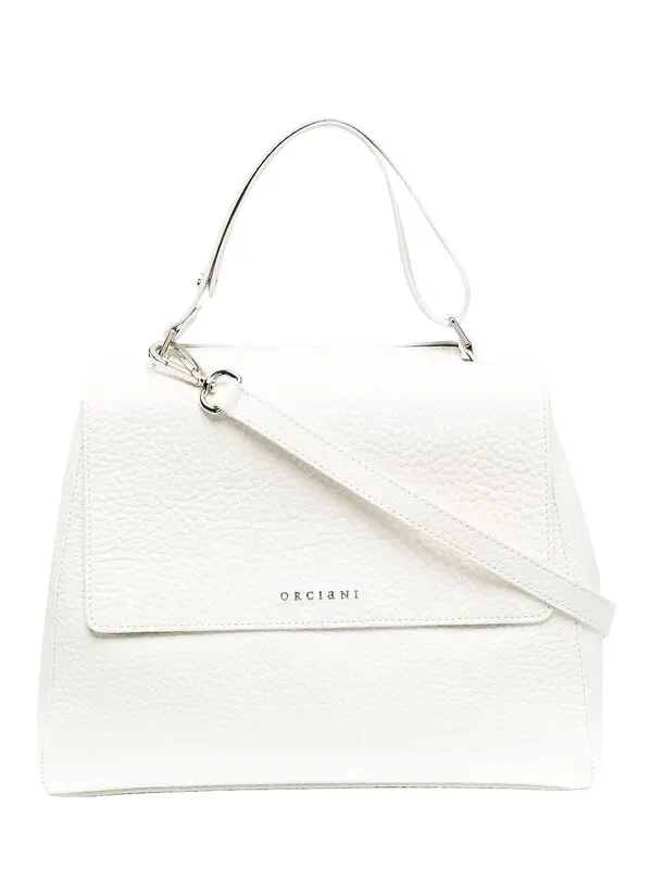 ORTIGNI Logo Top-handle Tote - White
