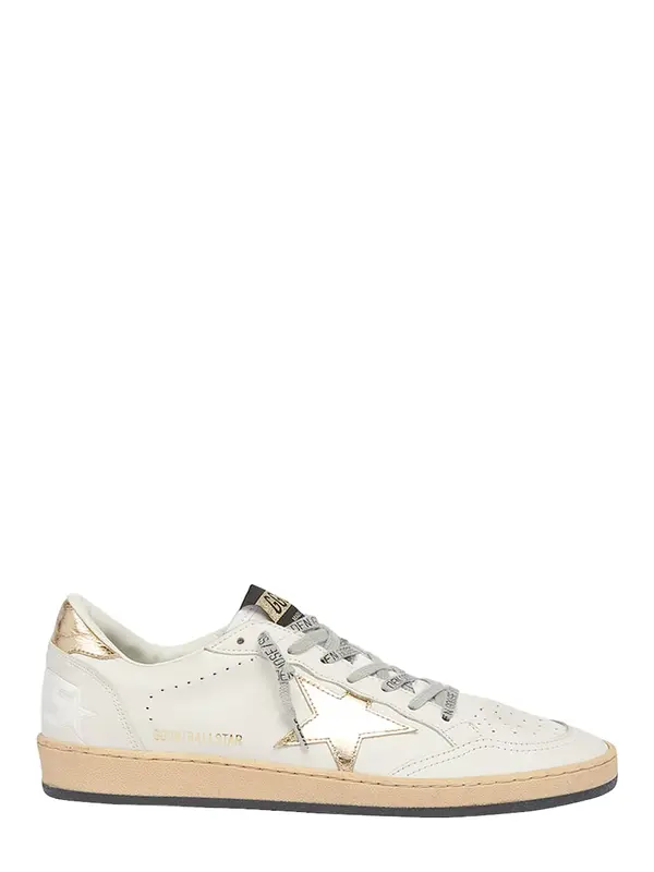 Golden Goose Ball Star Leather Sneakers - Milk/gold