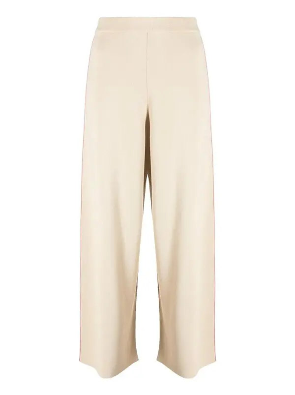 Stella McCartney Contrast-trim Cropped Trousers - Neutrals