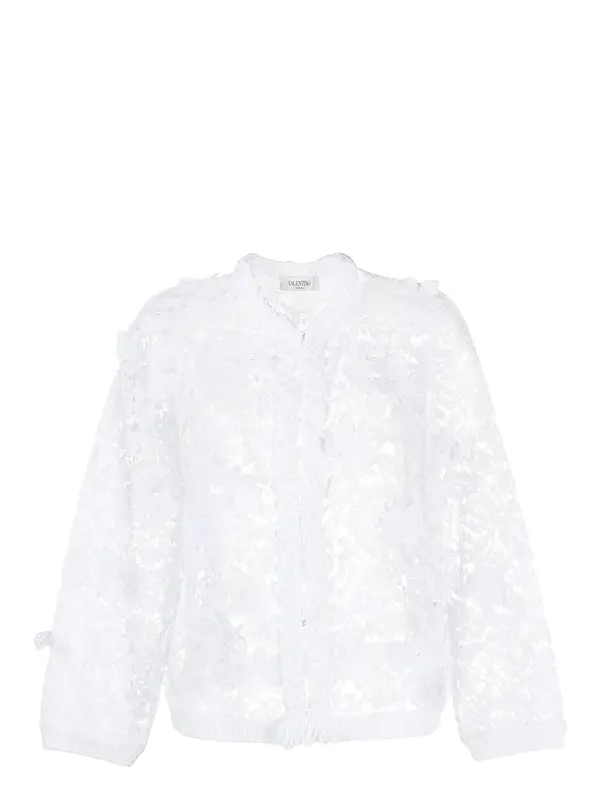 Valentino Garavani Floral Lace Cardigan - White