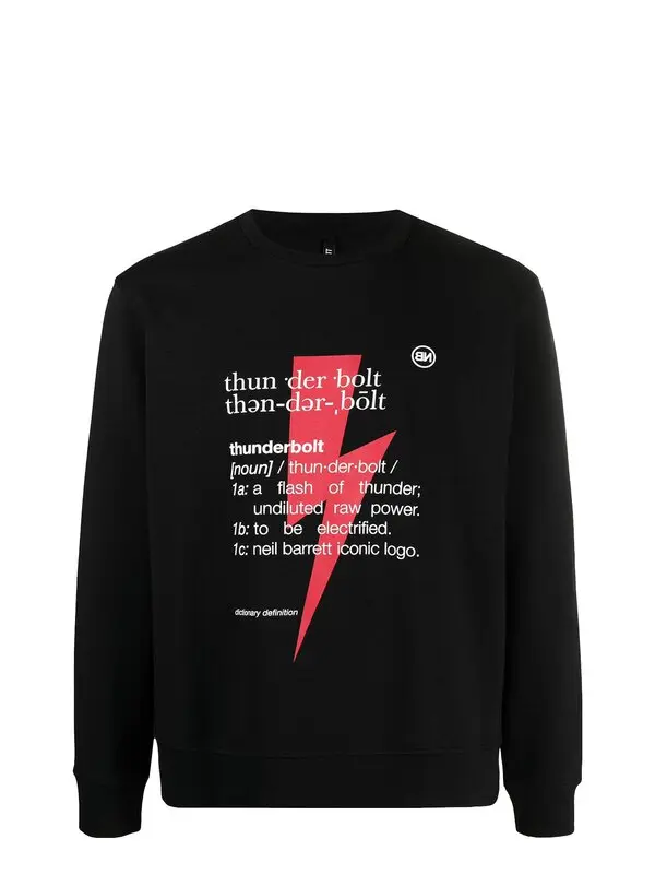Neil Barrett Thunderbolt Print Sweatshirt - Black