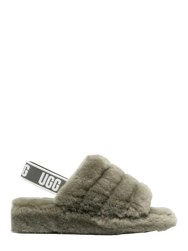 UGG Fluff Yeah Slingback Slides - Green
