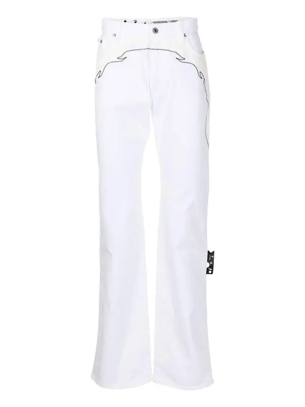 Off-White Western-style Flared Jeans - White