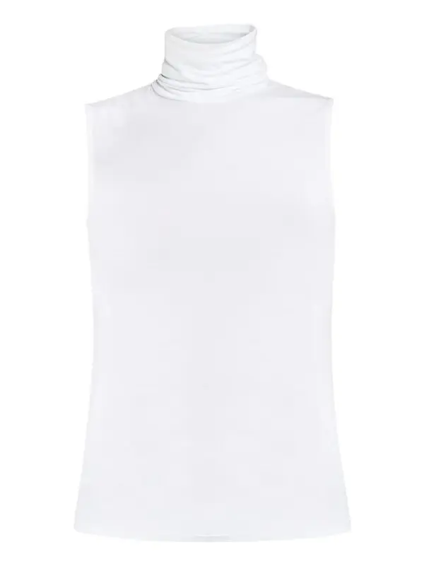 Majestic Filatures Soft Touch Viscose Turtleneck Top - Blanc 001
