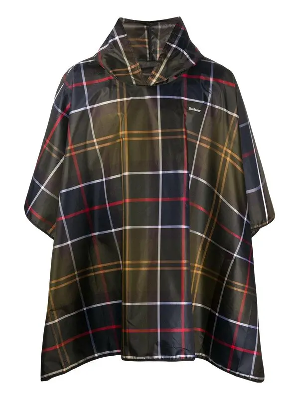 Barbour Sproof Tartan Poncho - Green