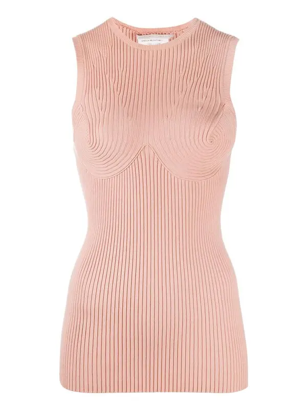 Stella McCartney Ribbed Bustier Top - Pink