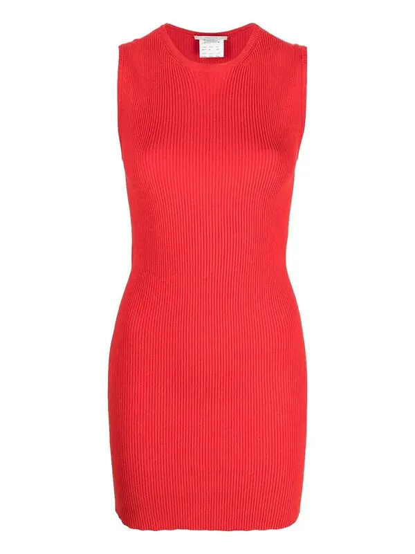 Stella McCartney Ribbed Knit Tunic Dress - Red