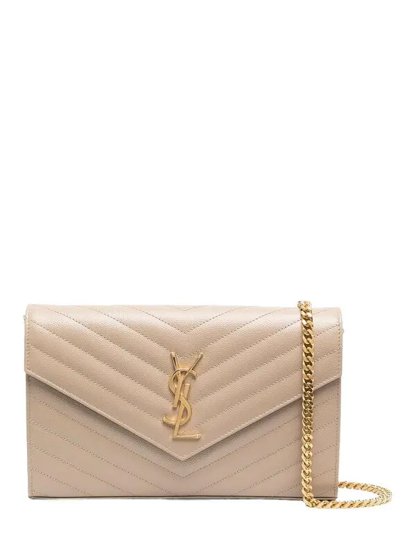 Saint Laurent Cassandre Wallet-on-chain - Neutrals