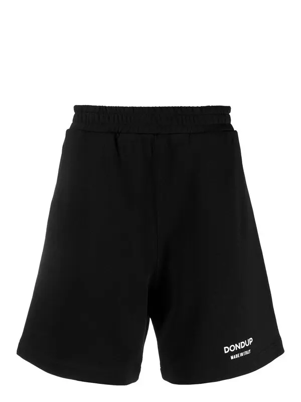 DONDUP Logo Print Track Shorts - Black