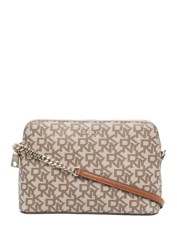 Dkny Bryant Monogram-print Crossbody Bag - Brown