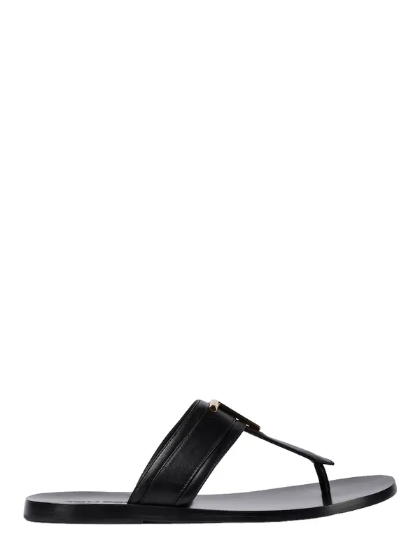TOM FORD Leather Thong Sandals - Black