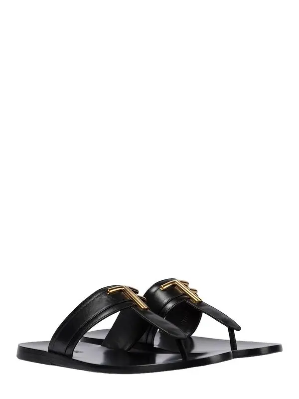 TOM FORD Leather Thong Sandals - Black
