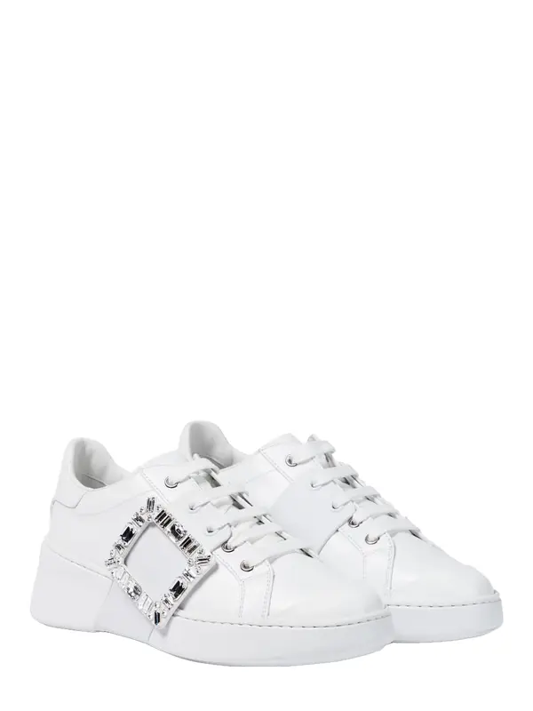 ROGER VIVIER Viv Skate Strass Sneakers - White
