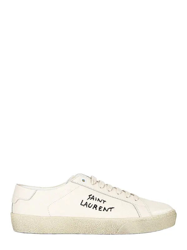 Saint Laurent Embroidered Sneakers - Panna