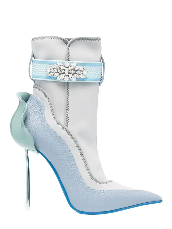 LE SILLA Crystal-embellished Ankle Boots - Blue