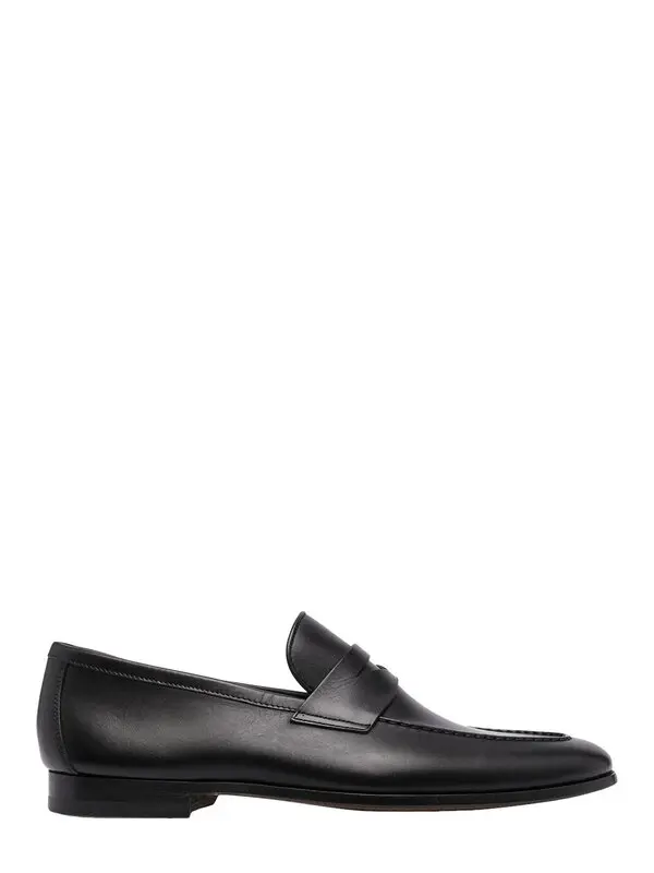 Magnanni Leather Penny Loafers - Black