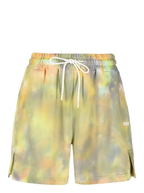 MSGM Tie-dye Track Shorts - Yellow