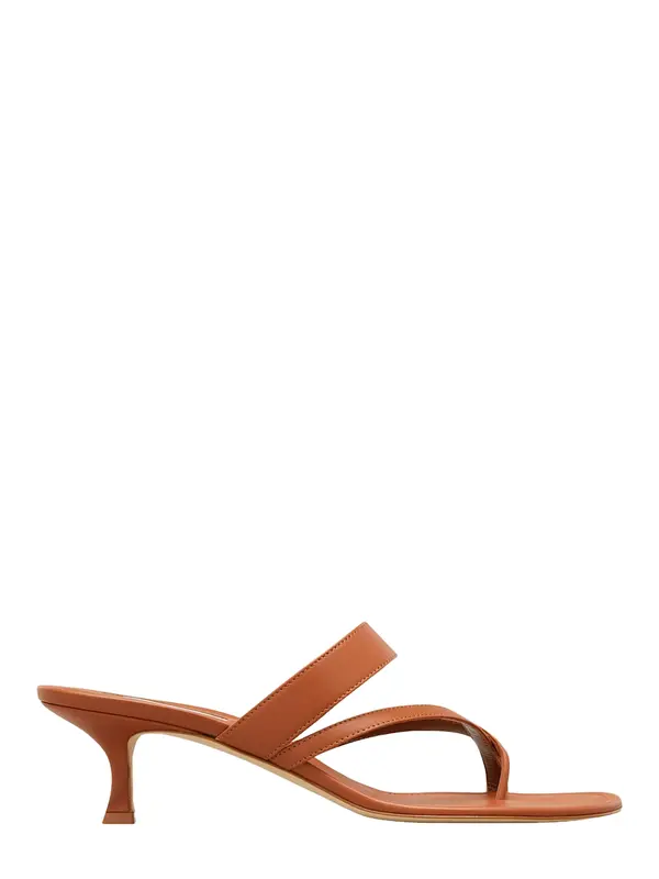Manolo Blahnik Susa Leather Sandals - Brown