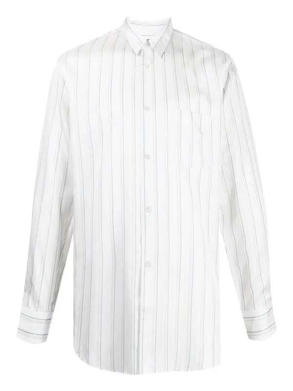 Comme Des Garçons Striped Long-sleeve Shirt - White