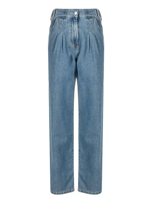 MSGM Straight-leg Jeans With Pleat Detailing - Blue