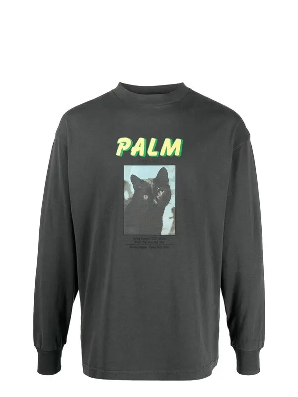 Palm Angels Graphic Print Crewneck Sweatshirt - Black