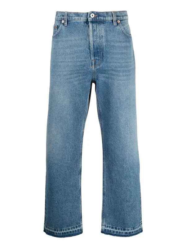 Valentino Garavani Dual-material Denim Trousers - Blue