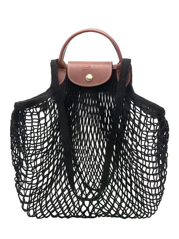 Longchamp Le Pliage Filet Mesh Tote Bag - Black