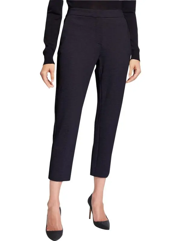 Max Mara Jersey Zip-front Cropped Pants - Blue