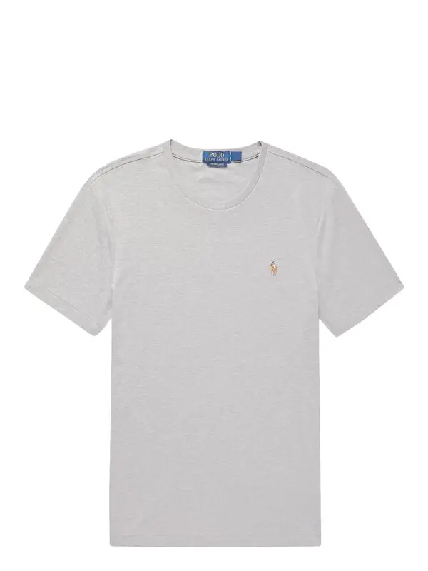 Polo Ralph Lauren Slim-fit Mélange Cotton-jersey T-shirt - Gray