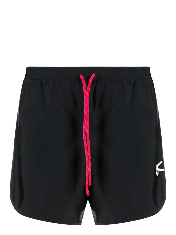 DISTRICT VISION Logo-print Track Shorts - Black